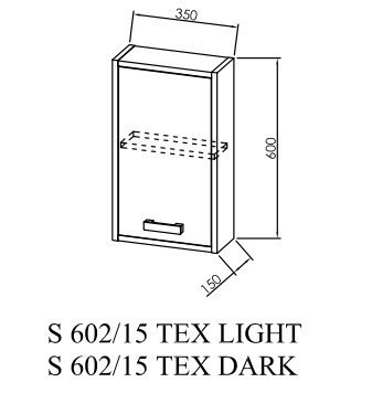 SARA S 602/15 light KOLPA SAN samostalni viseći ormarić sa vratima (bela, korpus tex light)