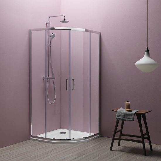 TUŠ KABINA ECO QUAT TKP R 80 h=185 cm. silver ram providno staklo 538570