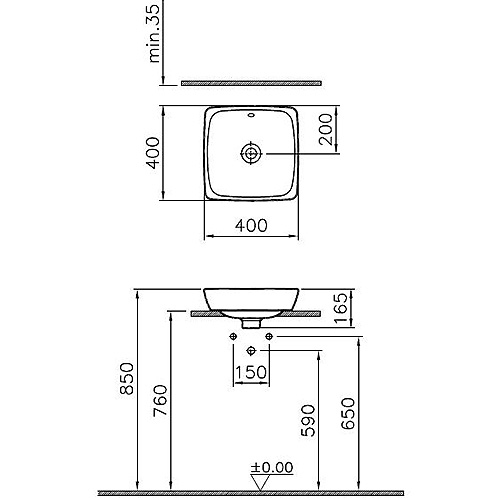 VITRA METROPOLE LAVABO 40 cm NADRGRADNI 5666B003-0012