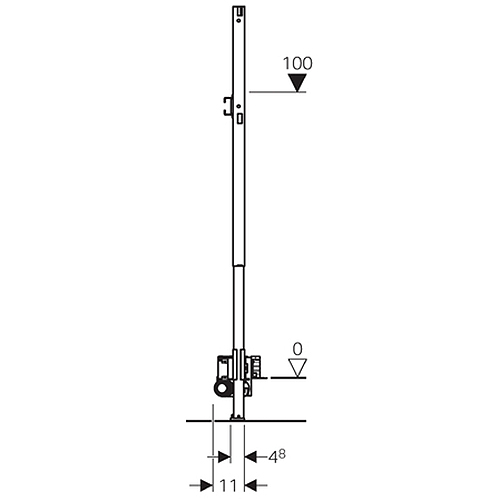 GEBERIT DUOFIX SHOWER ELEMENT, 130 CM, SA ZIDNIM ODVODOM I ZIDNOM ARMATUROM, D40, MALA UGR. VISINA 111.589.00.1