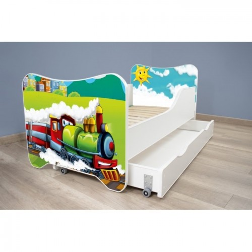 Krevet za dete sa fiokom Happy Kitty Choo Choo 160x80 cm