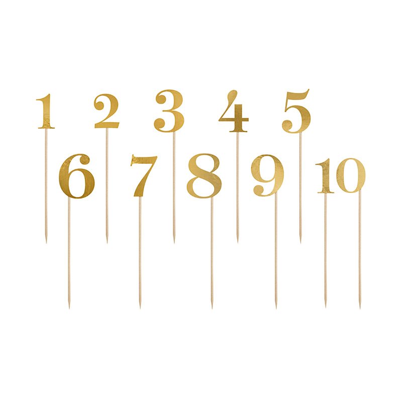 Zlatni brojevi na štapiću – 10kom