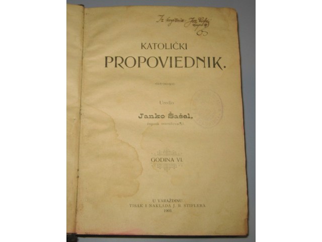 KATOLIČKI PROPOVIEDNIK godina 1903