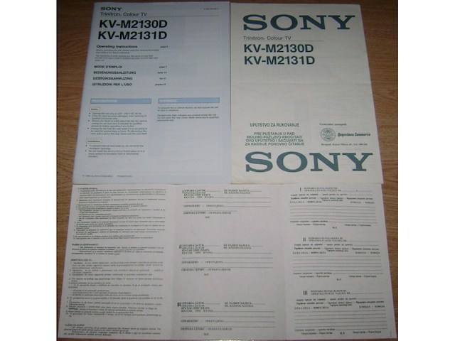 Uputstvo Za Televizor `Sony` KV-M2130D,KV-M2131D