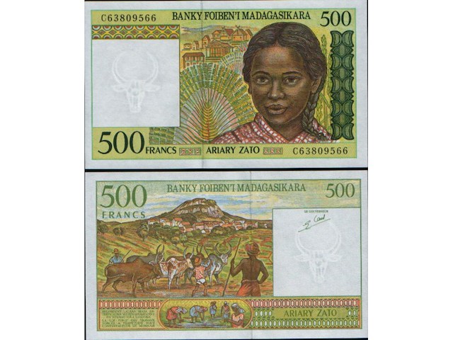 Madagascar 500 Francs 1994. P-75. UNC.