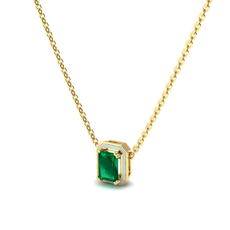 Zlatna ogrlica sa Smaragdom i belom Vivom Aurelija