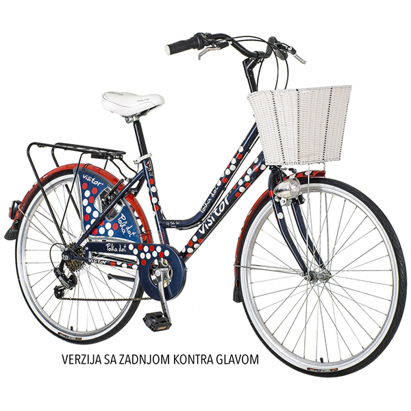 Ženski bicikl Polka Dott 26X1.3/8 17 inča crveno beli Visitor FAM263S6 1260137