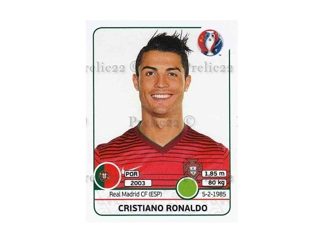 EURO 2016 sličica broj 596 RONALDO, Panini