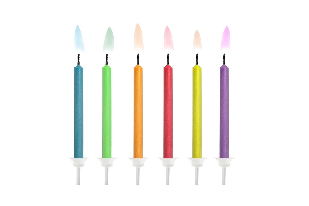 Rođendanske svećice plamen u boji – 6 kom