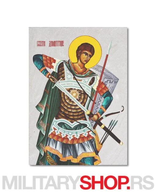 Ikona Svetog Dimitrija izrađena na kamenu