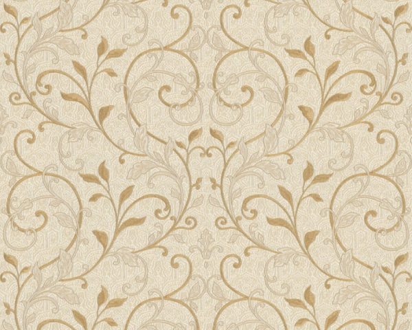 A.S. Création Wallpaper «Floral, Beige, Cream, Gold, Metallic» 370572