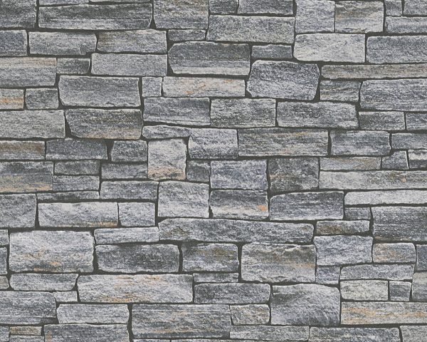 A.S. Création Wallpaper «Stone, Cottage, 3D, Black, Brown, Grey» 958711