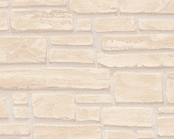 A.S. Création Wallpaper «Stone, Cottage, Beige, Brown, Cream» 662323