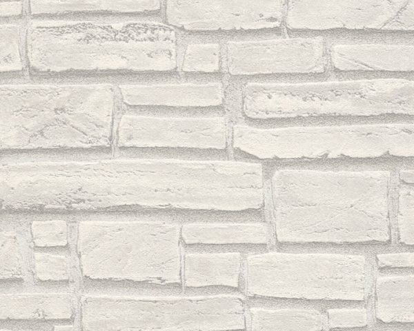 A.S. Création Wallpaper «Stone, Cottage, Grey, White» 662316