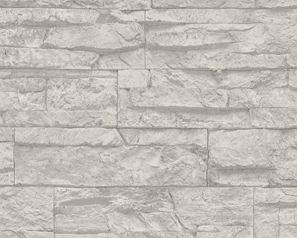 A.S. Création Wallpaper «Stone, Grey, White» 707116