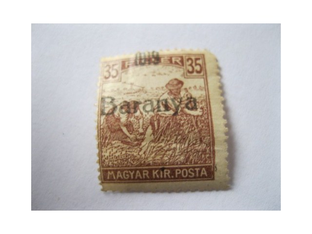 Baranja, crni pretisak 35 filera, falc