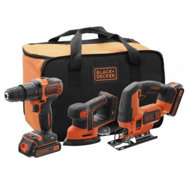 Set akumulatorska udarna bušilica + ubodna testera + Mouse brusilica 18V 1.5 Ah Black+Decker BCK31S1S