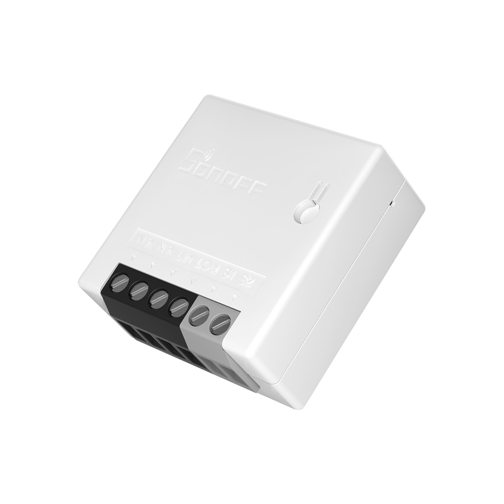 SONOFF MINI R2 smart-home prekidač 2200W sa 2KV surge zaštitom, ugradnja u doznu ispod postojećih klasičnih prekidača (43x43x20mm), WiFi 2.4GHz kontrola, timer i smart scenarija, eWeLink, Alexa / ...