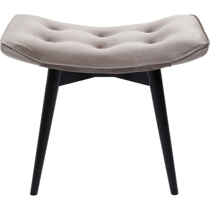 Stool Black Vicky Velvet Grey 46x59cm