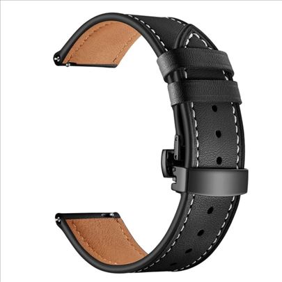 Crna kožna narukvica za Samsung Huawei smart watch