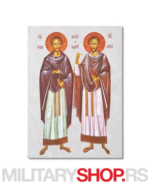 Sveti Kozma i Damjan ikona na kamenu