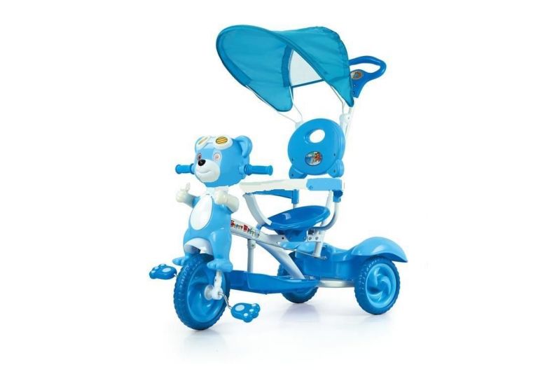 Dečiji tricikl meda sa suncobranom plavi