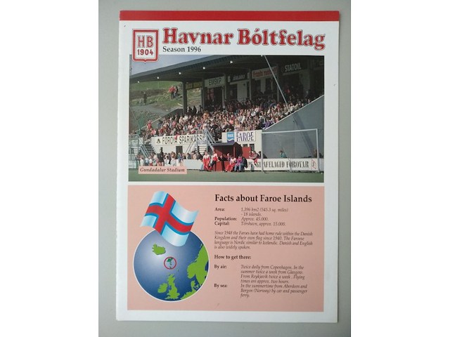 Program za sezonu 1996. - Havnar Bóltfelag FC