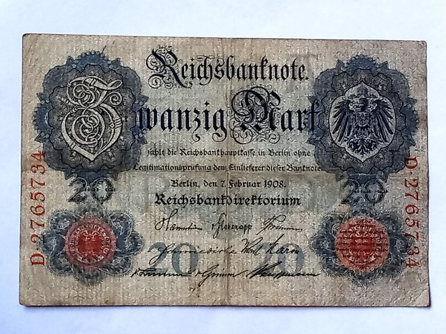 20 Maraka 1908.g - Nemačka -