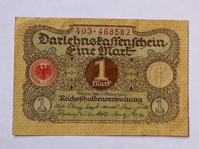 1 Marka 1920.g - Nemačka - LEPA -