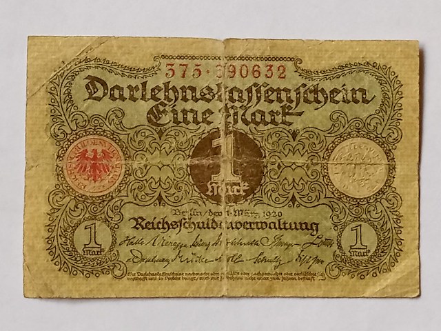 1 Marka 1920.g - Nemačka -