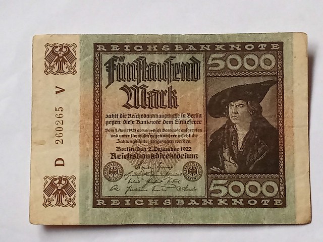 5000 Maraka 1922.g - Nemačka -