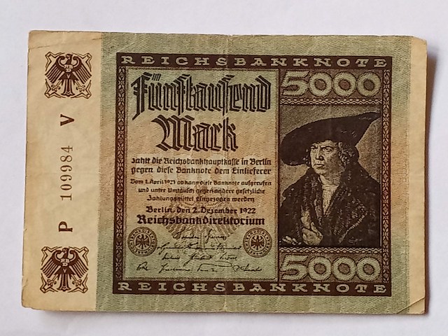 5000 Maraka 1922.g - Nemačka -