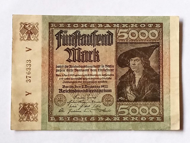 5000 Maraka 1922.g - Nemačka -