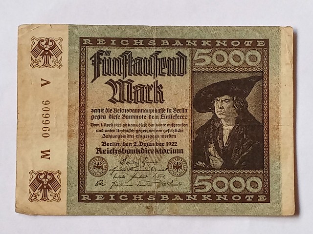 5000 Maraka 1922.g - Nemačka -