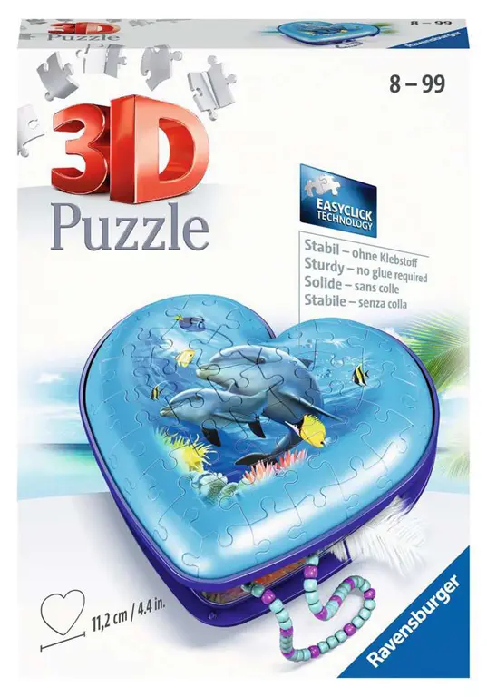 Ravensburger Ravensburger 3D puzzle (slagalice) - Kutija u obliku srca sa delfinima (RA11172)
