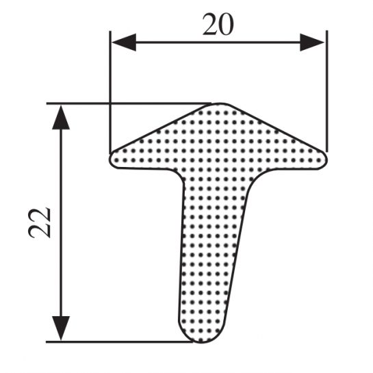 Gumeni profil sunđerasti 22×20 – M213001800