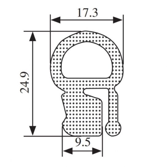 Gumeni profil sunđerasti 24,9×17,3×9,5 – M213003100