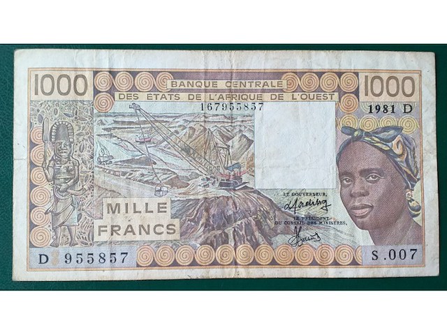 Zapadna Afrika 1000 FRANAKA 1981