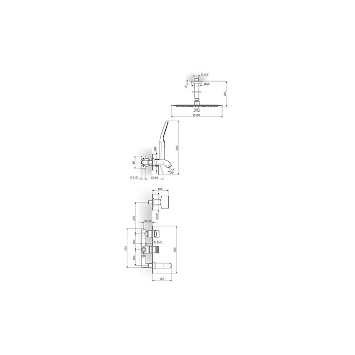 ROSAN Stolz S2 231507 ugradni set plafonski KOCKA