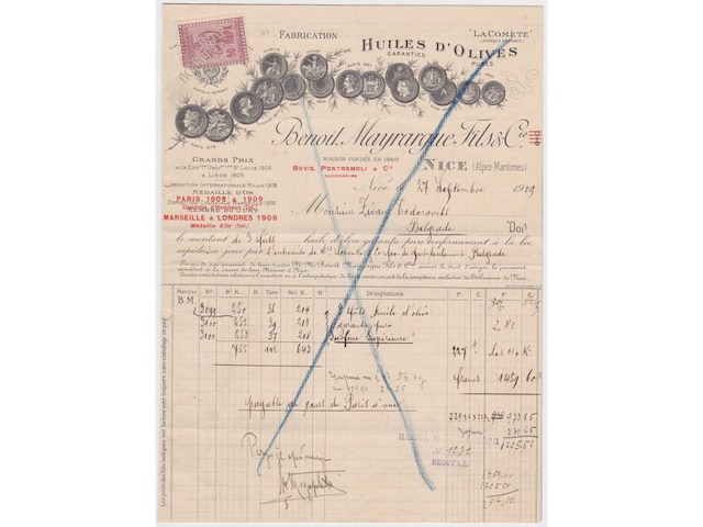 Kraljevina Srbija 1909 Taksene marke dokument