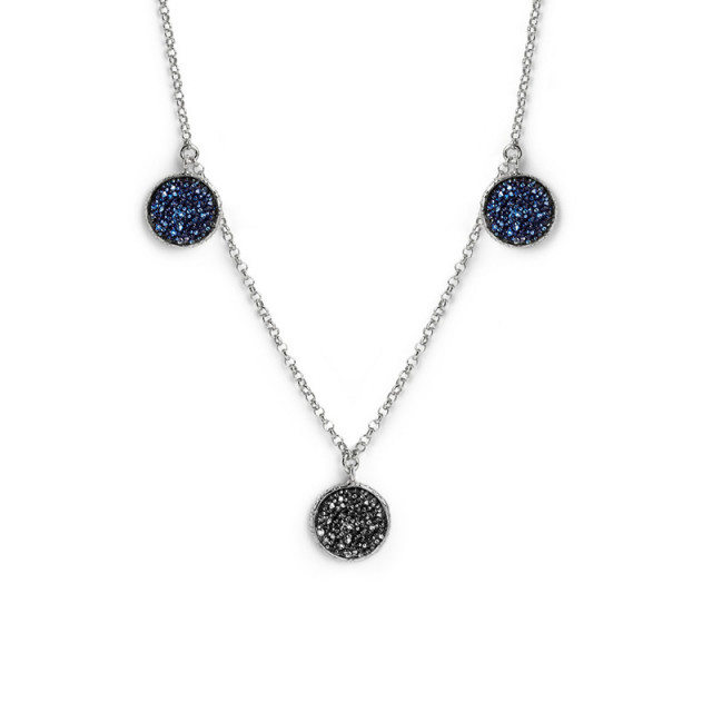 Ženski victoria cruz chiss crystal lančić sa swarovski plavim i crnim kristalima ( a3576-07hg )