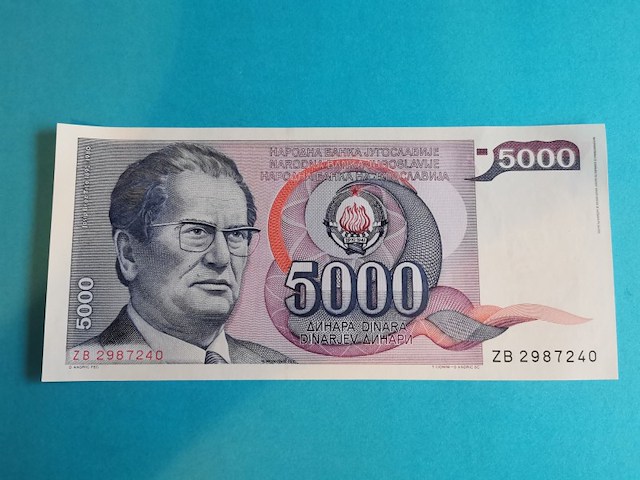 5000 dinara 1985 - ZAMENSKA- UNC