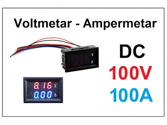 Voltmetar i Ampermetar DC 100V i 100A CP