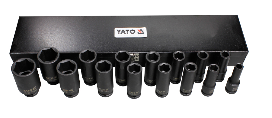 Yato set nasadnih IMPACT L dugih ključeva 10-32, 1/2" u metalnoj kutiji (YT-1055)