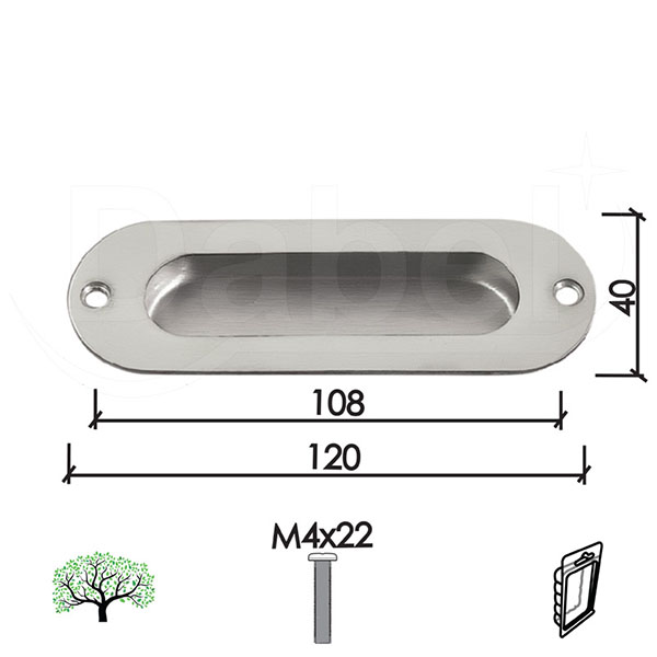 Ručica ukopavajuća za nameštaj C3101 Mat-Hr 40x120mm