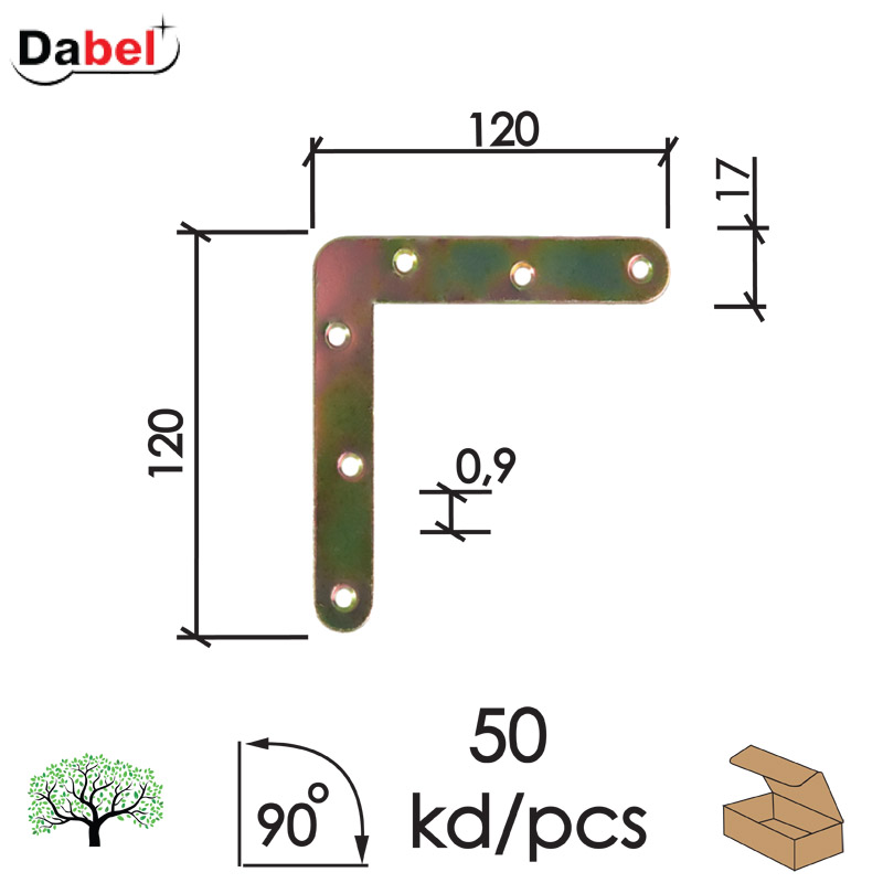 Vezač ugaoni LP1 ZnŽ x120xx120/17/0,9mm