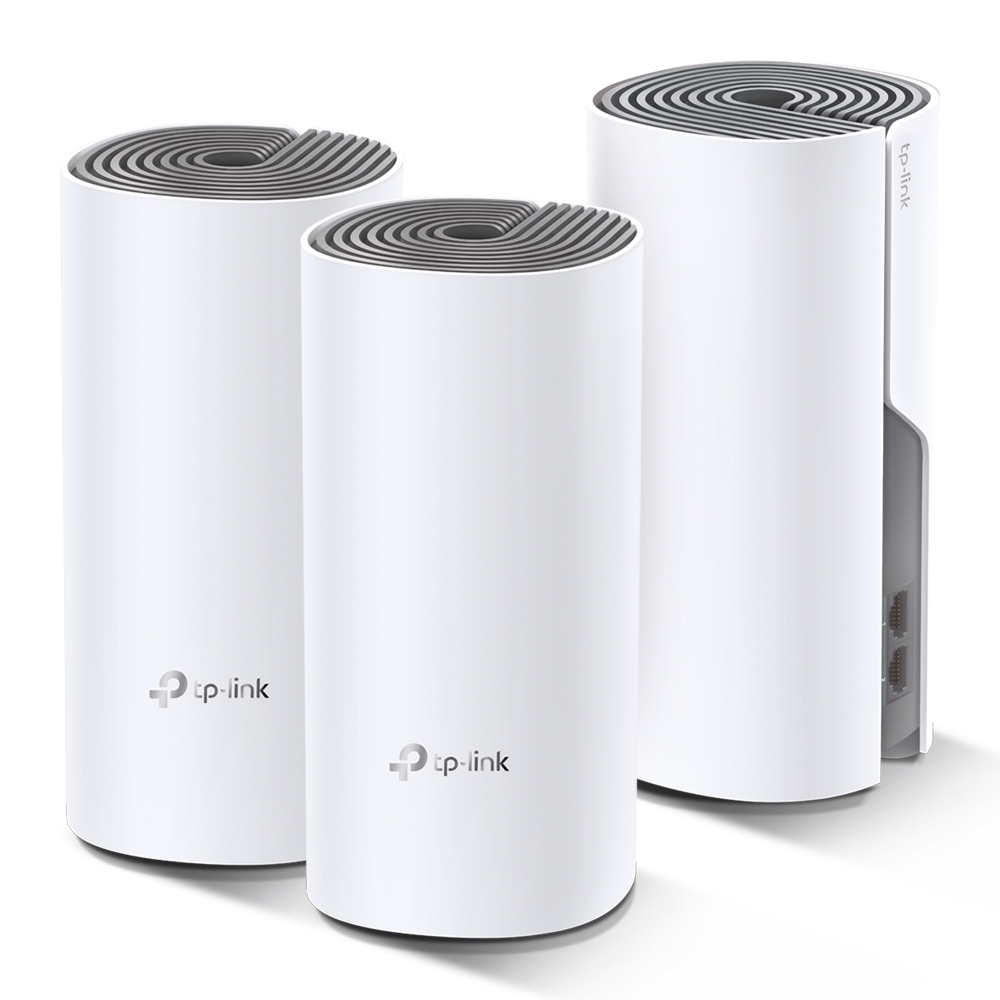 TP-Link Deco E4 Mesh WiFi sistem AC1200Mb/s (3 rutera E4R u pakovanju) Dual-Band 2.4 & 5GHz, 2 x LAN, do 100 istovremenih konekcija, Parental Controls, Deco app