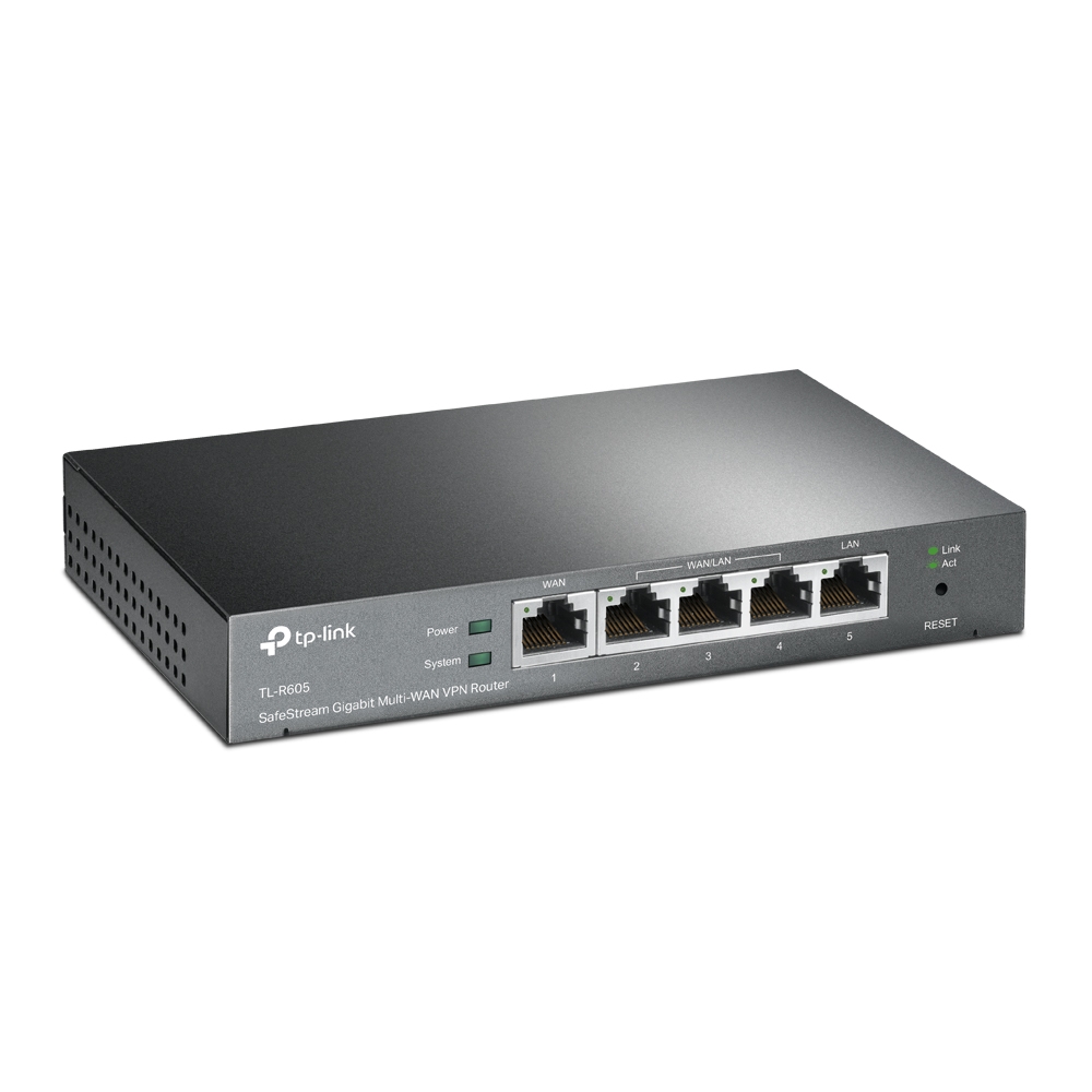 TP-Link TL-R605 (ER605) Omada VPN Gigabit Firewall ruter – 1 WAN + 3 WAN/LAN + 1 LAN, VPN IPsec / OpenVPN / L2TP / PPTP, smart load balance/ app optimized/ link backup, IP/MAC/URL filter, Zero-Tou...