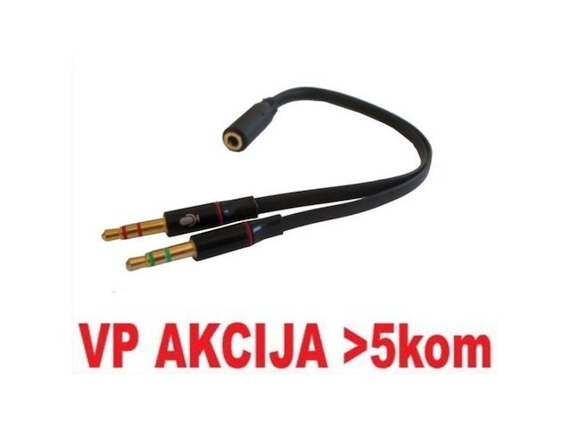 CCA-418A ** Gembird 3.5mm Headphone Mic Audio Y Splitter Cable Female to 2x3.5mm Male adapter (95)