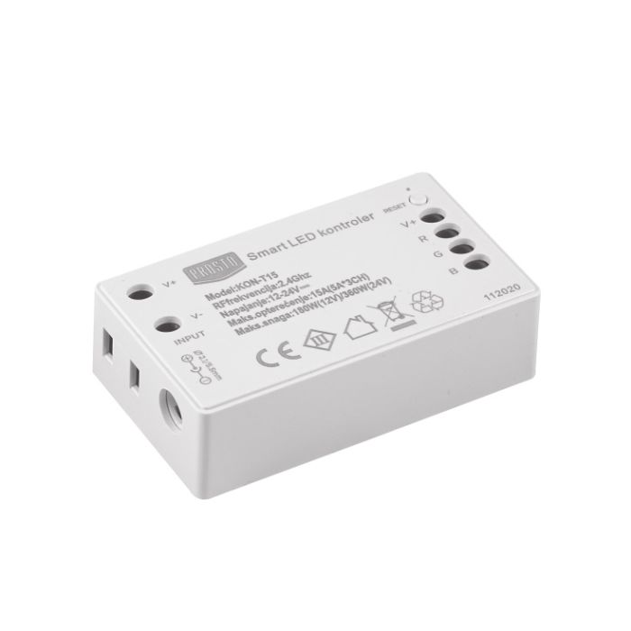 Wi-Fi kontroler LED rasvete RGB 180W KON-T15
Wi-Fi kontroler LED rasvete RGB 180W KON-T15